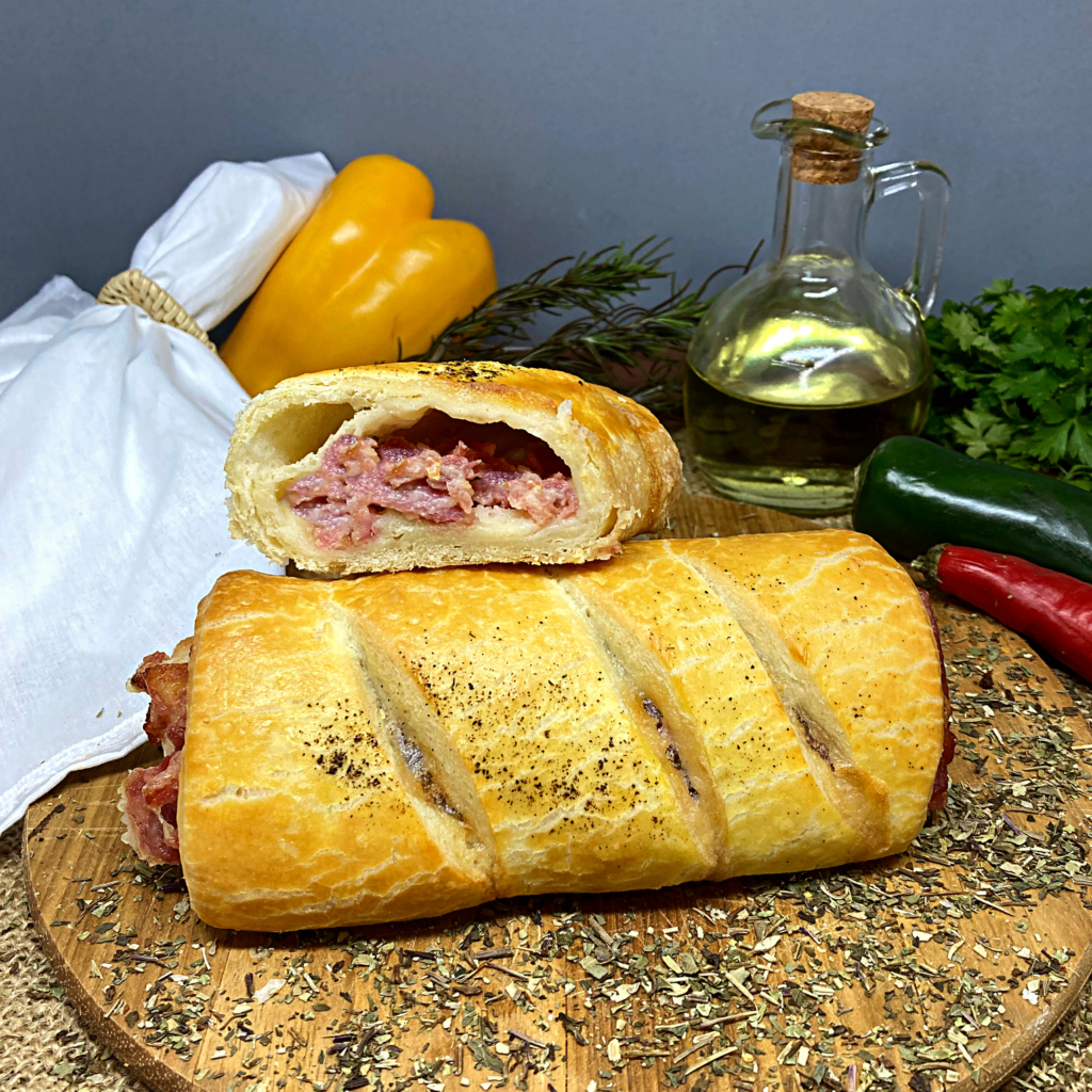 Baguete de Calabresa e Queijo – Garopaba Salgados